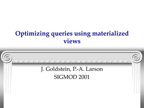 ppt optimizing queries using materialized views powerpoint