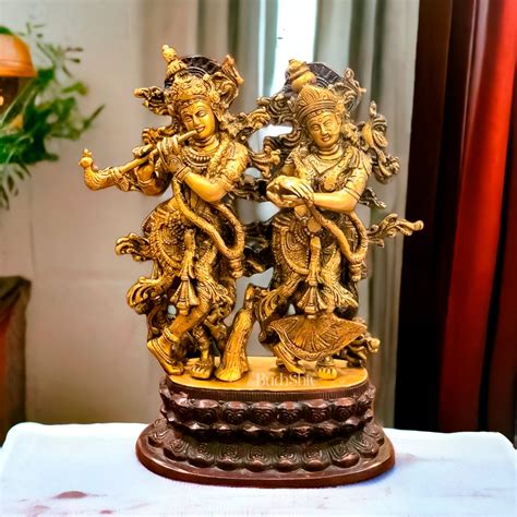 Buy 12 Inch Brass Radha Krishna Idol Pair