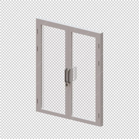 Premium Psd Double Framed Glass Door 3d Render Illustration Element 04