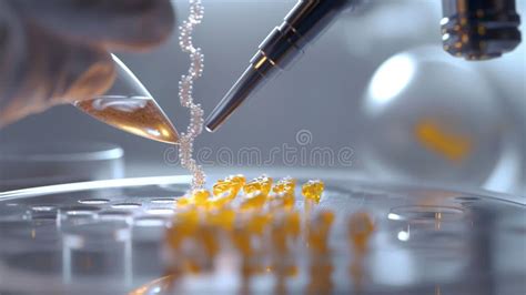 Close Up Of A Lab Scene With A Scientist Using Advanced Tools To