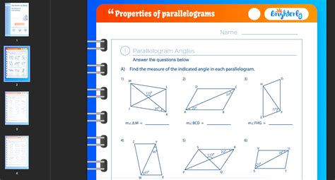 Parallelogram Properties Worksheet 35 Properties Of Parallelograms