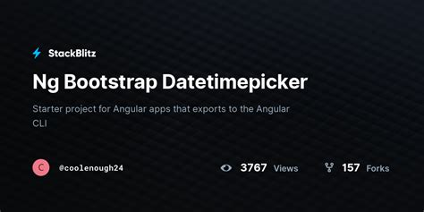 Ng Bootstrap Datetimepicker Stackblitz