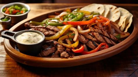 Premium Photo Sizzling Fajita Platter In Closeup
