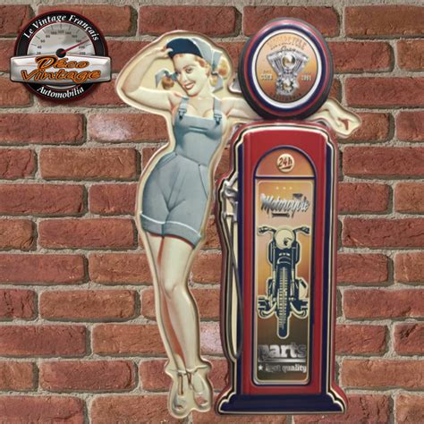 Plaque pin up pompiste Déco murale Plaques vintages decovintage