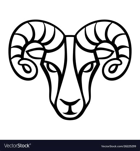 Aries Zodiac Sign Black Horoscope Symbol Vector Image