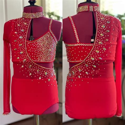 Girls Red Jazz Dance Costume Etsy
