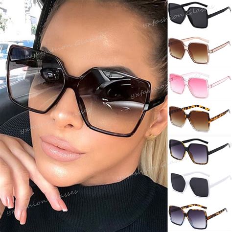 Óculos De Sol Feminino Luxuoso Quadrado Grande Retro Uv400 Shopee Brasil
