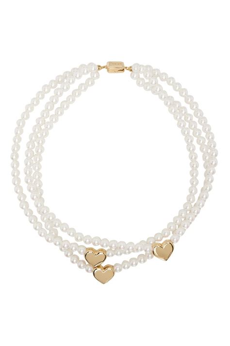 Numbering ウィメンズ Heart Necklace Pearl White Necklace