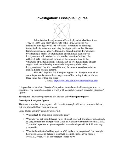Lissajous Pdf Electronics Electrical Engineering