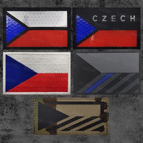 Нашивки с флагом Чехии повязка на руку с вышивкой на липучке отражающая тактическая нашивка