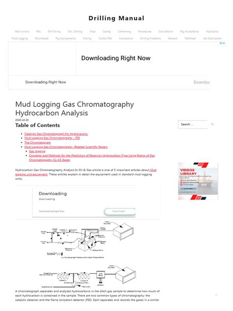 Mud Logging Gas Chromatography Hydrocarbon Analysis Drilling Manual Pdf Gas Chromatography