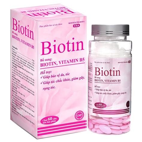 Viên Uống Biotin Vitamin B5 Hỗ Trợ Bổ Sung Biotin Vitamin B5