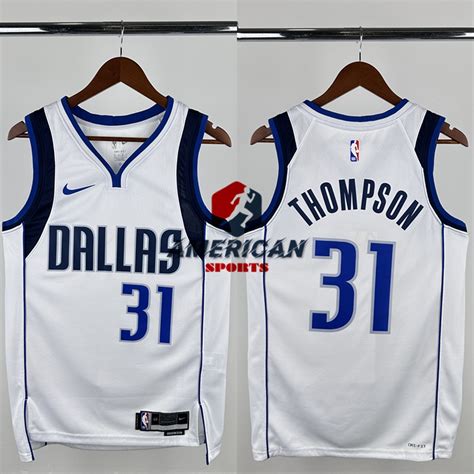 男式2025 Nba Jersey熱壓達拉斯小牛隊克萊湯普森mavericks Klay Thompson 白色籃球球衣 蝦皮購物