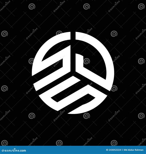 SJS Letter Logo Design On Black Background SJS Creative Initials Letter Logo Concept Stock