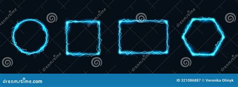 Thunder Frame Magic Lightning Border Electric Energy Square And Shock