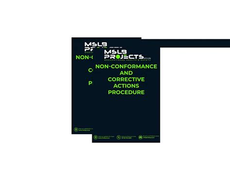 Non Conformance And Corrective Actions Procedure Mslb Projects