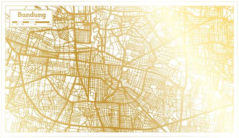 Premium Vector Bandung Indonesia City Map In Retro Style In Golden