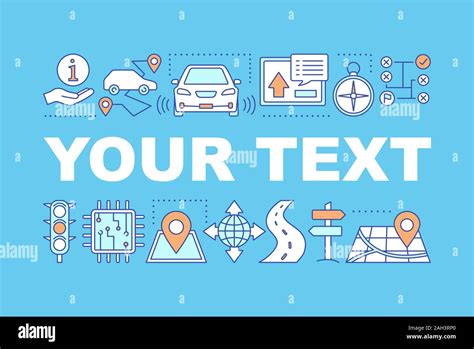 Car GPS System Word Concepts Banner GPS Navigation Mapping Route Searching Isolated