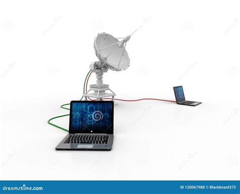 Computer Network Computer Network In White Background 3d Rendering Stock Illustration