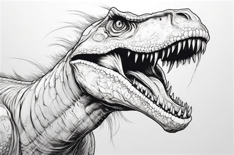 Raptor Dinosaur Head Drawing