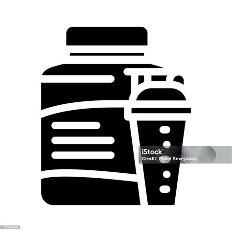 Whey Protein Milk Product Glyph Icon Vector Illustration Stock