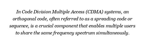 What Is Orthogonal Code In Cdma