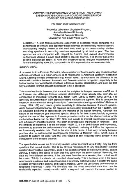 Pdf Comparative Performance Of Cepstrum And Formant Based Analysis