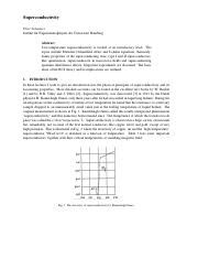Introduction To Superconductivity Properties Theories And Course Hero