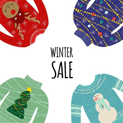 Premium Vector Illustration Of Ugly Sweaters On White Background With