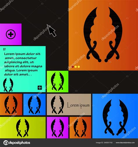 Saber Icon Sign Buttons Modern Interface Website Buttons Cursor Pointer