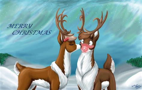 Rudolphs Christmas Kiss From Clarice From Rudolph The Red Nosed Reindeer Rudolph The Rednosed
