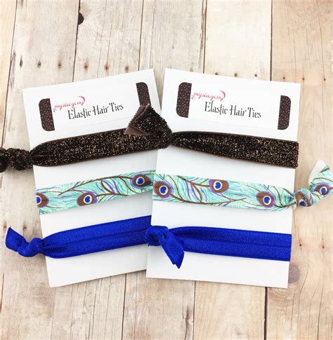 Peacock Hair Ties Set Of 3