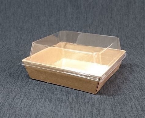 含稅 50組【牛皮色 2號方形輕食盒透明蓋 】紙餐盒 壽司盒 蛋糕盒 甜點盒 紙盒 食品盒 免洗盒 外帶盒 免洗餐盒 Yahoo奇摩拍賣