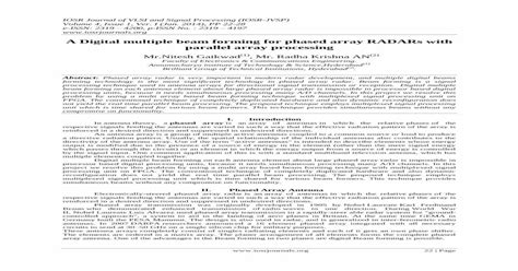 a digital multiple beam forming for phased array radars · pdf filea