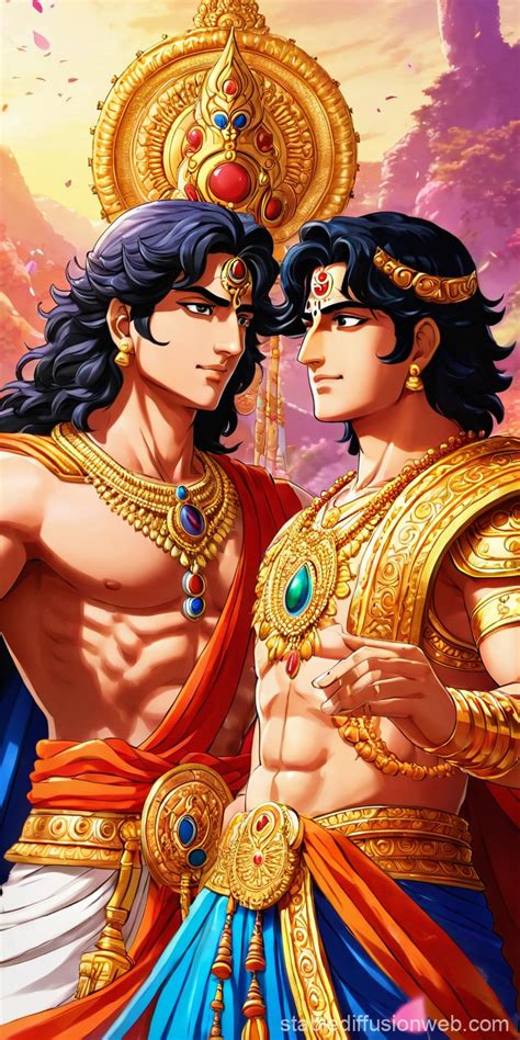 Generate A Image Of Arjuna And Krishna In Mahabharata Krishna Giving