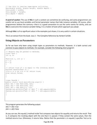 Class Notes Week On Class Objects And Methods PDF