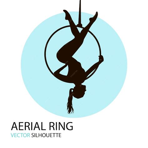 Premium Vector Silhouettes Of A Gymnast With The Aerial Ring Vector