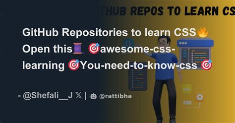 GitHub Repositories To Learn CSS Open This Thread From Shefali