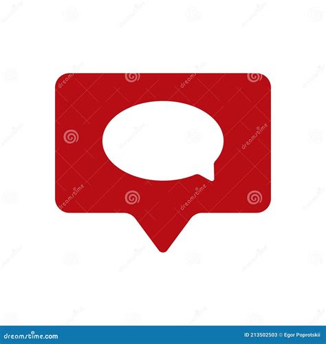 Message Icon On A Red Pin Stock Vector Illustration Of Communicate 213502503