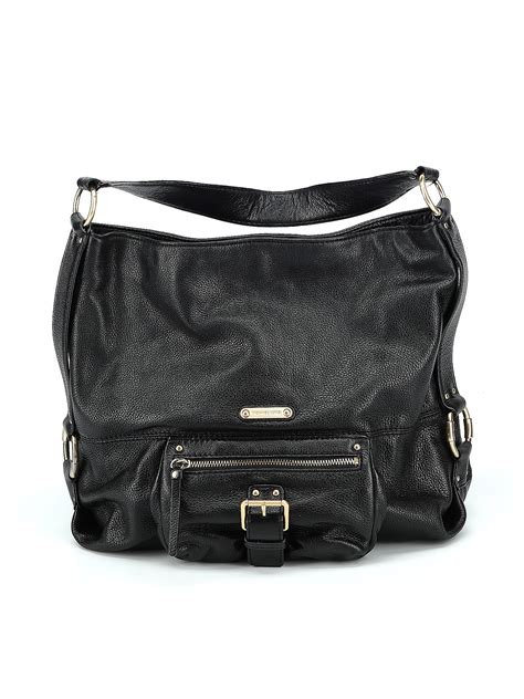 Michael Michael Kors Solid Black Leather Shoulder Bag One Size 69