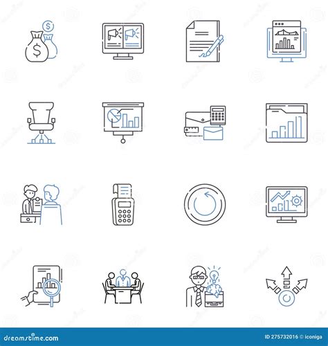 Operational Excellence Line Icons Collection Efficiency Productivity