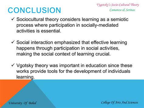 Socio Cultural Theory By Lev Vygotsky Pptx