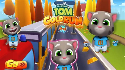 Talking Tom Gold Run Christmas Version Football Tom VS Raccon
