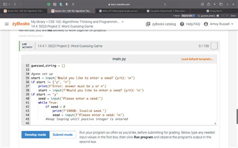 Solved I Am Creating A Word Guessing Program In Which I Must