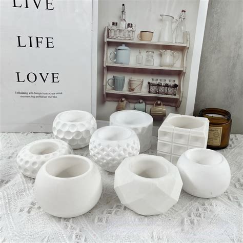Moule en silicone pour pot de fleurs succulentes bol rond moules de jardinière en argile de