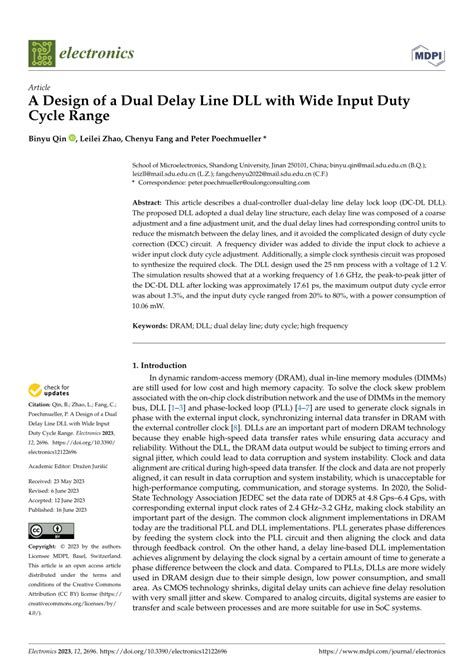 Pdf A Design Of A Dual Delay Line Dll With Wide Input Duty Cycle Range