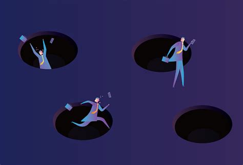 휴대 전화를 보고 있는 3명의 화이트 칼라 노동자가 함정에 빠졌습니다 걷기에 대한 스톡 벡터 아트 및 기타 이미지 걷기