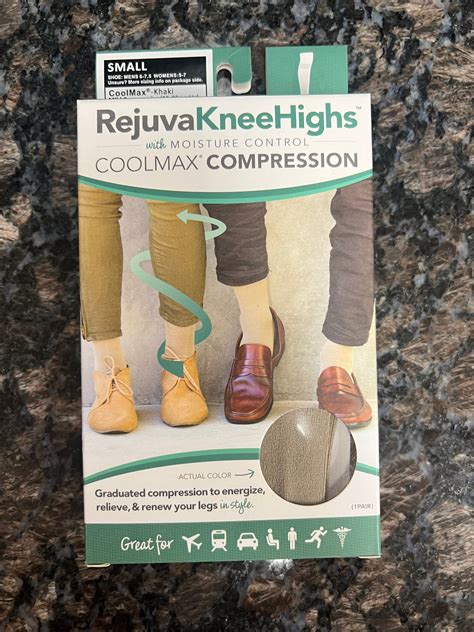 Final Sale Rejuva Knee High Coolmax Compression Socks Small Khaki