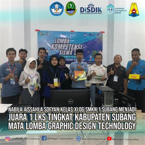 Ananda Nabila Aissahla Sofyan Kelas XI DG SMKN Subang Menjadi Juara LKS Tingkat Kabupaten