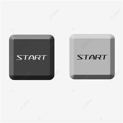Start Button Png Image Black Gray Cartoon Start Button Element Start
